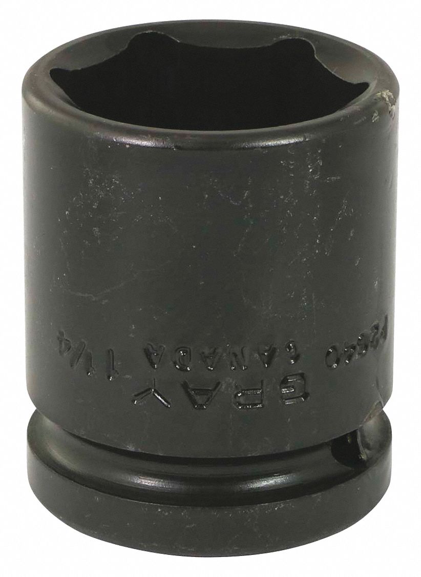 GRAY TOOLS IMPACT SOCKET, 6 POINT, STANDARD, 1 1/4 X 3/4 IN DRIVE ...