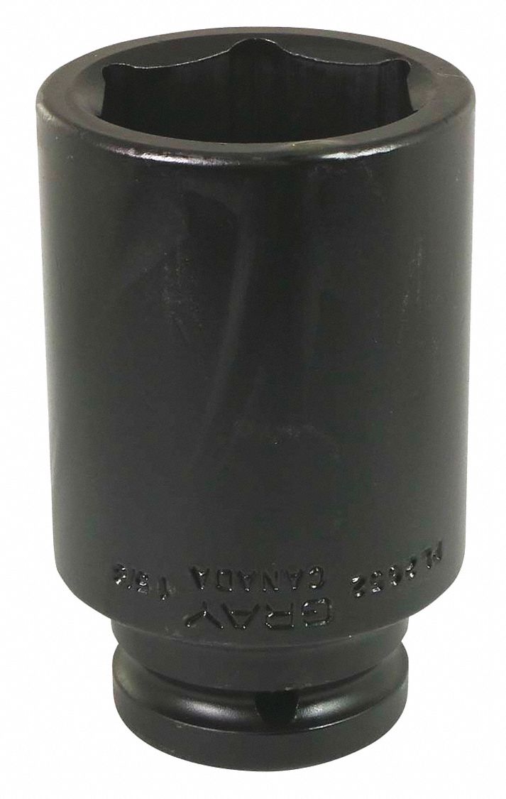 GRAY TOOLS IMPACT SOCKET, 6 POINT, DEEP SOCKET, 1 5/8 X 3/4 IN DRIVE ...