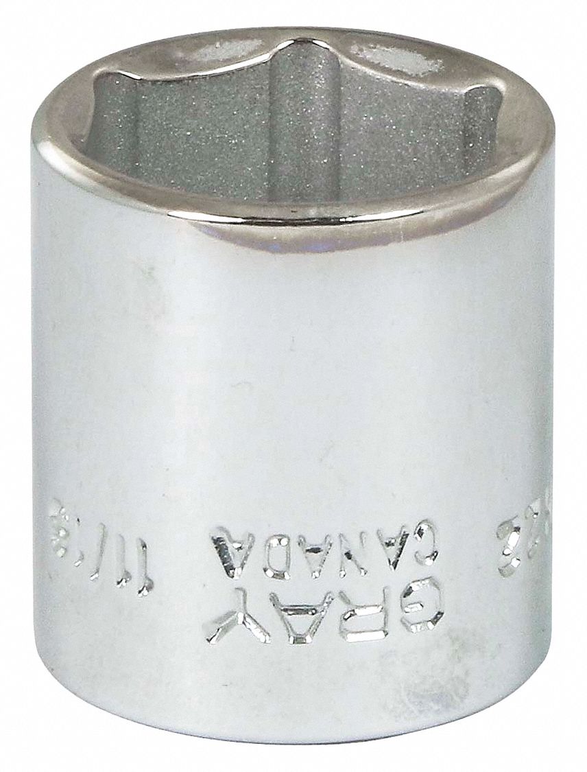 GRAY TOOLS SOCKET 11/16INX3/8IN DR 6 PT REG CH - 4114 - GRTTH22 | TH22 ...