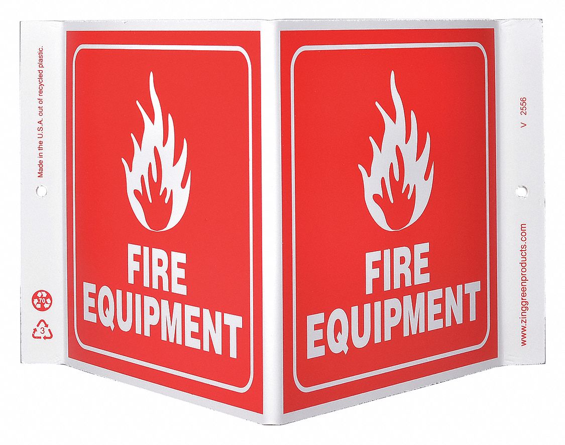 Plastic, Mounting Holes Sign Mounting, Fire Equipment Sign - 13R186 ...