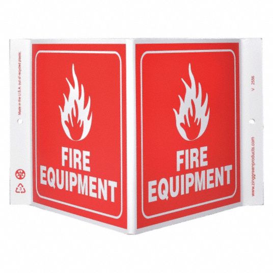 Plastic, Mounting Holes Sign Mounting, Fire Equipment Sign - 13R186 ...
