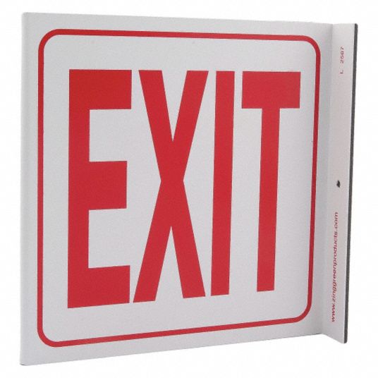 Plastic, Mounting Holes Sign Mounting, Exit Sign - 13R197|2567 - Grainger