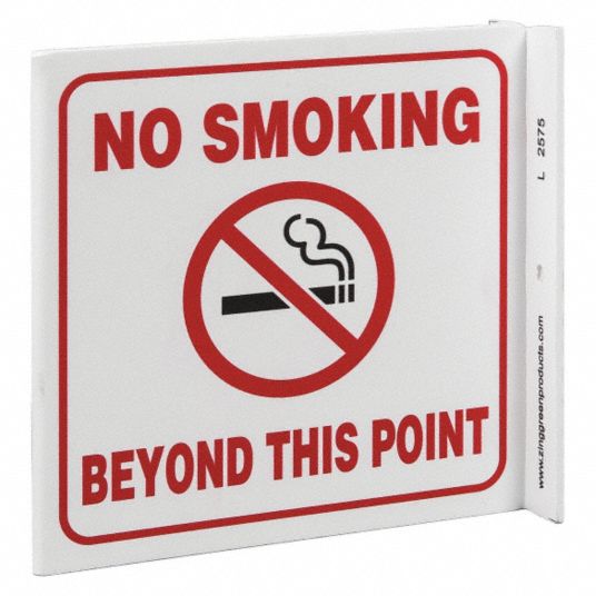 Plastic, Mounting Holes Sign Mounting, No Smoking Sign - 13R206|2575 ...