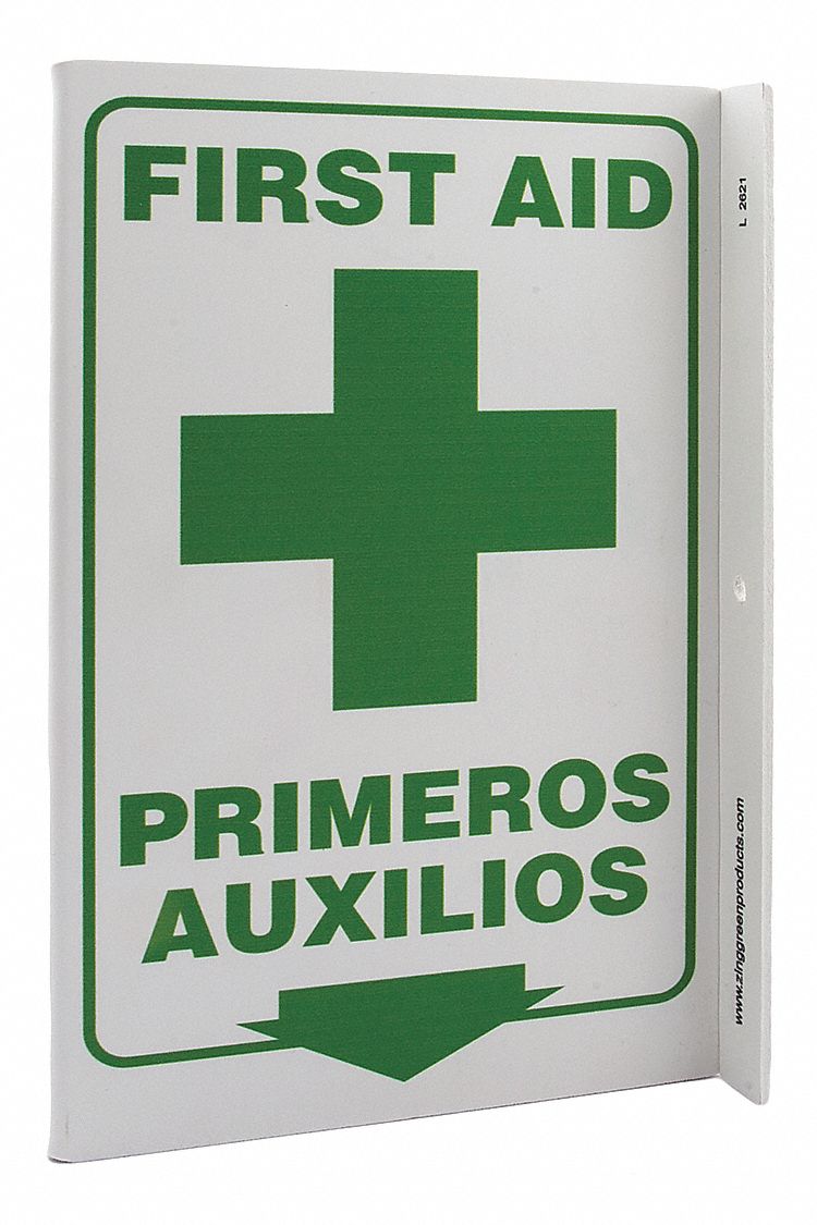 Plastic, Mounting Holes Sign Mounting, First Aid Sign - 13R252|2621 ...