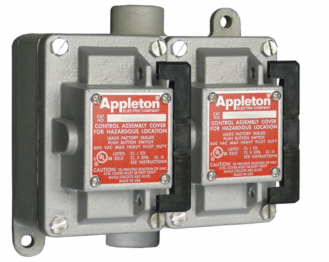 APPLETON ELECTRIC, 2 Gang, 1-Pole, Tumbler Switch - 13V108|EDSC250-R1 ...
