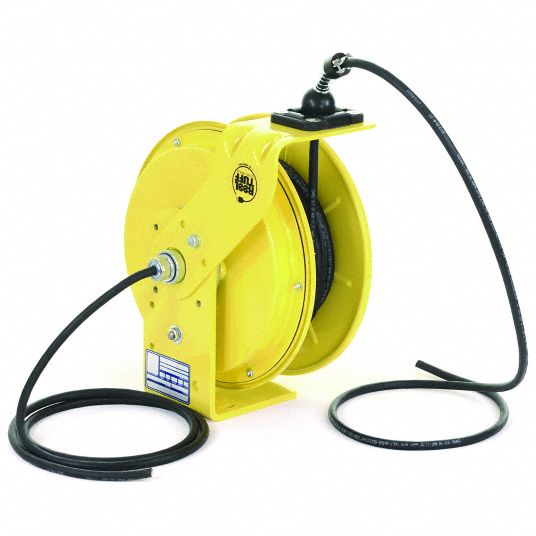 Retractable Cord Reel, 600V AC, Flying Lead, 25 ft, Yellow Reel Color ...