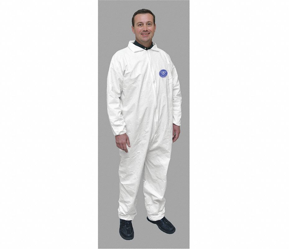 ACTION CHEMICAL Overoles con Cuello Desechable Promax® Blanco Talla XG ...