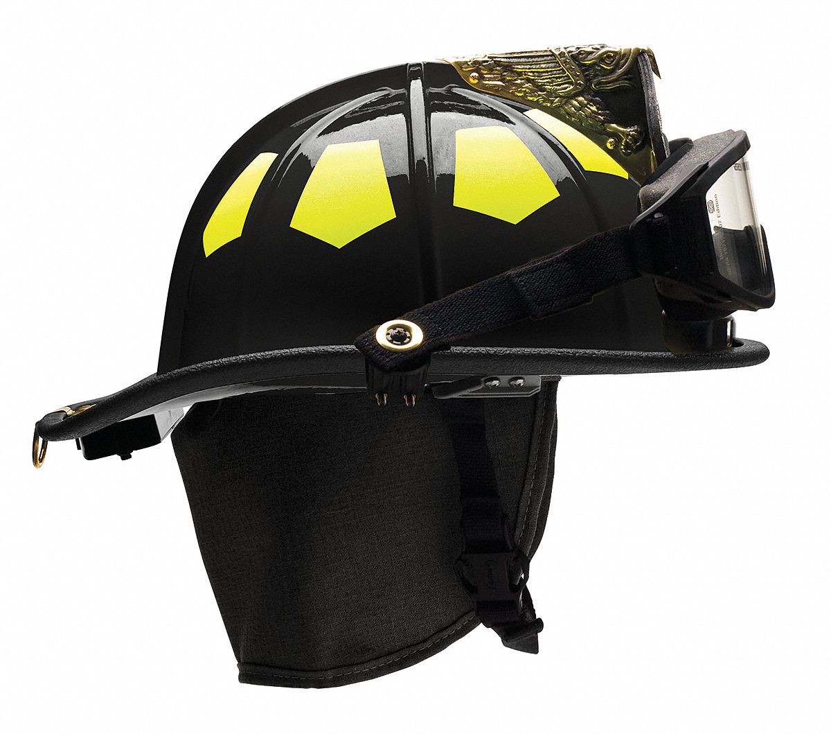 BULLARD, 6-1/2 to 8 Fits Hat Size, Black, Fire Helmet with TrakLite ...