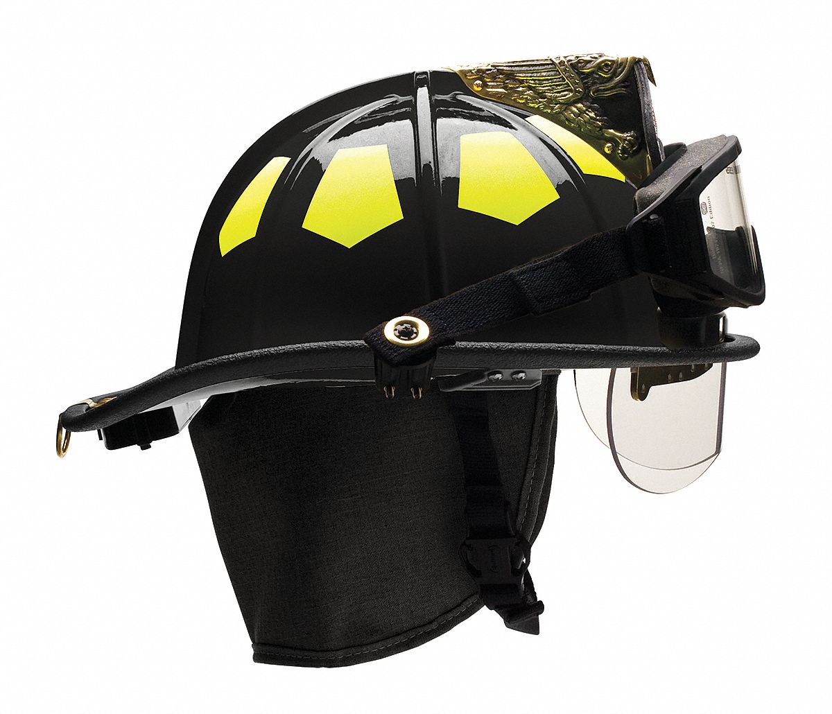 BULLARD, 6-1/2 to 8 Fits Hat Size, Black, Fire Helmet with TrakLite ...