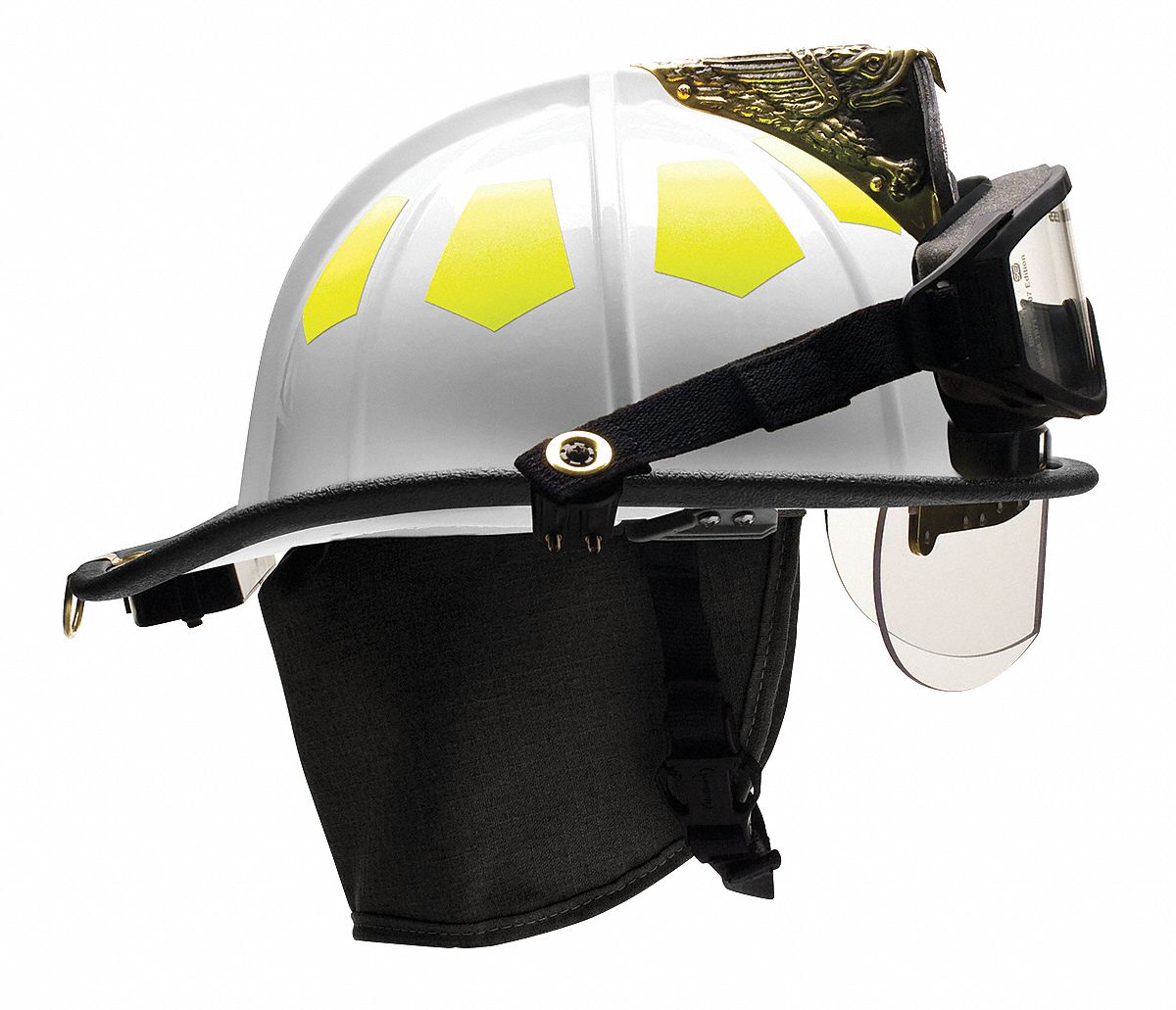 BULLARD, 6-1/2 to 8 Fits Hat Size, White, Fire Helmet with TrakLite ...