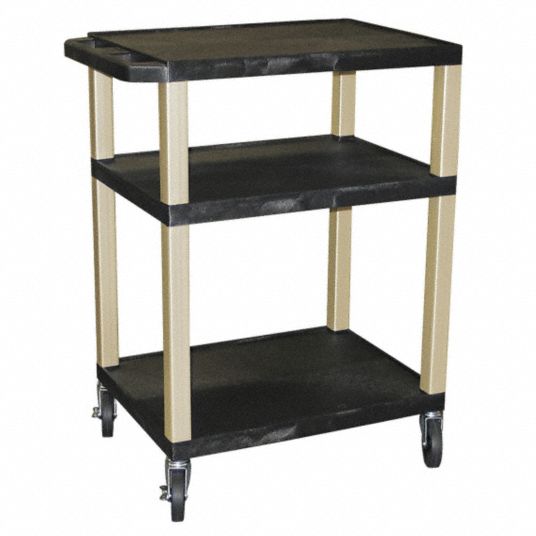 300 lb Load Capacity, 24 in x 18 in, Flat Handle Utility Cart - 13W563 ...