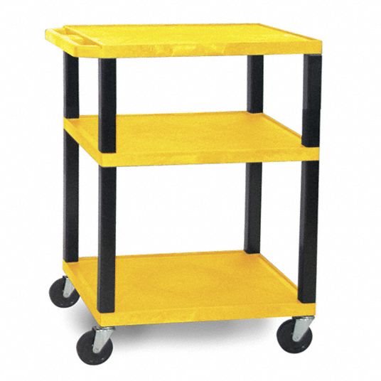 Utility Cart, 300 lb Load Capacity, Number of Shelves 3, 24 in x 18 in ...