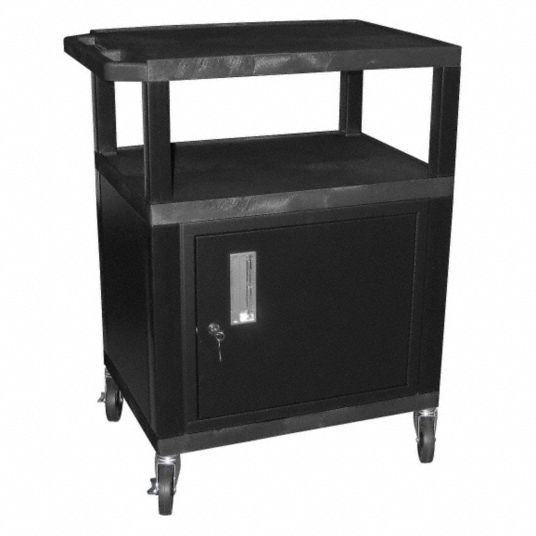 Audio-Visual Cart w/Electric, 300 lb Load Capacity, Number of Shelves 3 ...