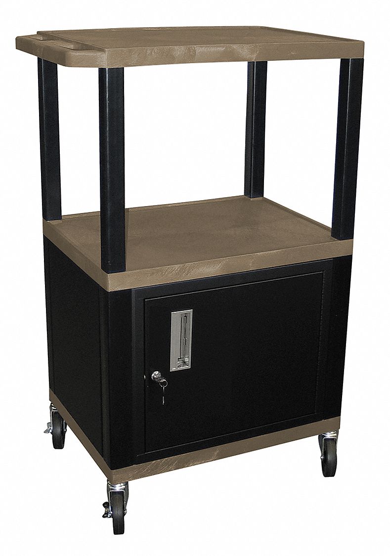 Audio-Visual Cart w/Electric, 300 lb Load Capacity, Number of Shelves 3 ...