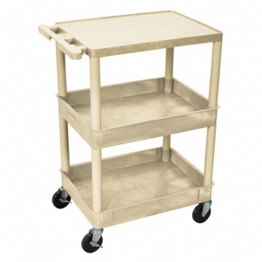Utility Cart, 300 lb Load Capacity, Number of Shelves 3, 24 in x 18 in ...
