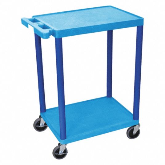 Flat Handle Utility Cart, 200 lb Load Capacity, Number of Shelves 2, 24 ...