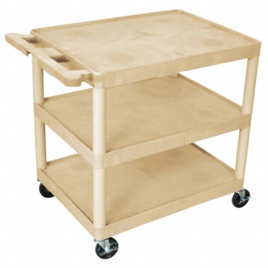 Utility Cart, 300 lb Load Capacity, Number of Shelves 3, 24 in x 18 in ...