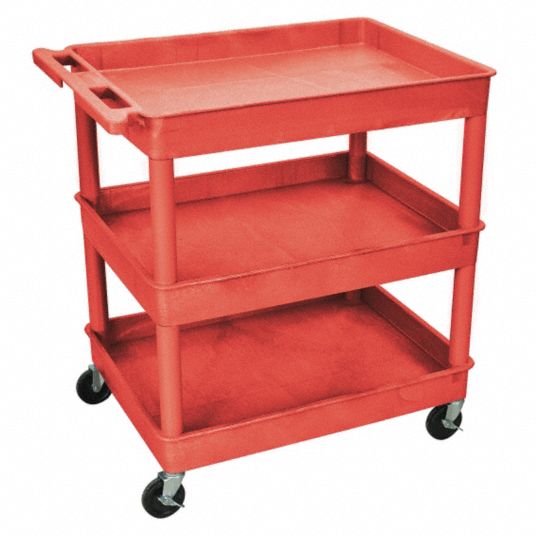 Utility Cart, 400 lb Load Capacity, Number of Shelves 3, 32 in x 24 in ...