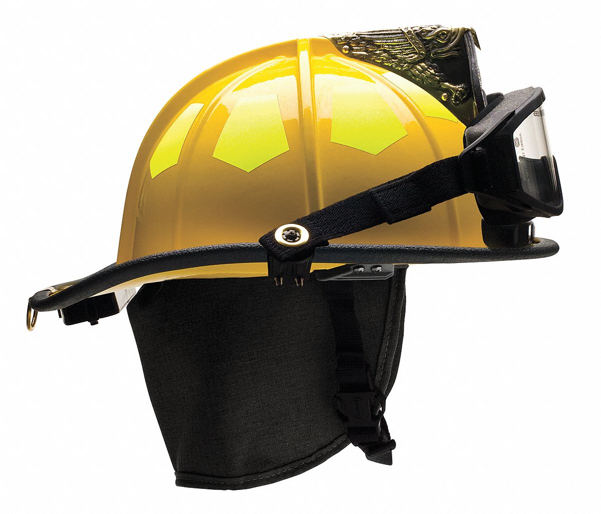 BULLARD, 6-1/2 to 8 Fits Hat Size, Yellow, Fire Helmet with TrakLite ...