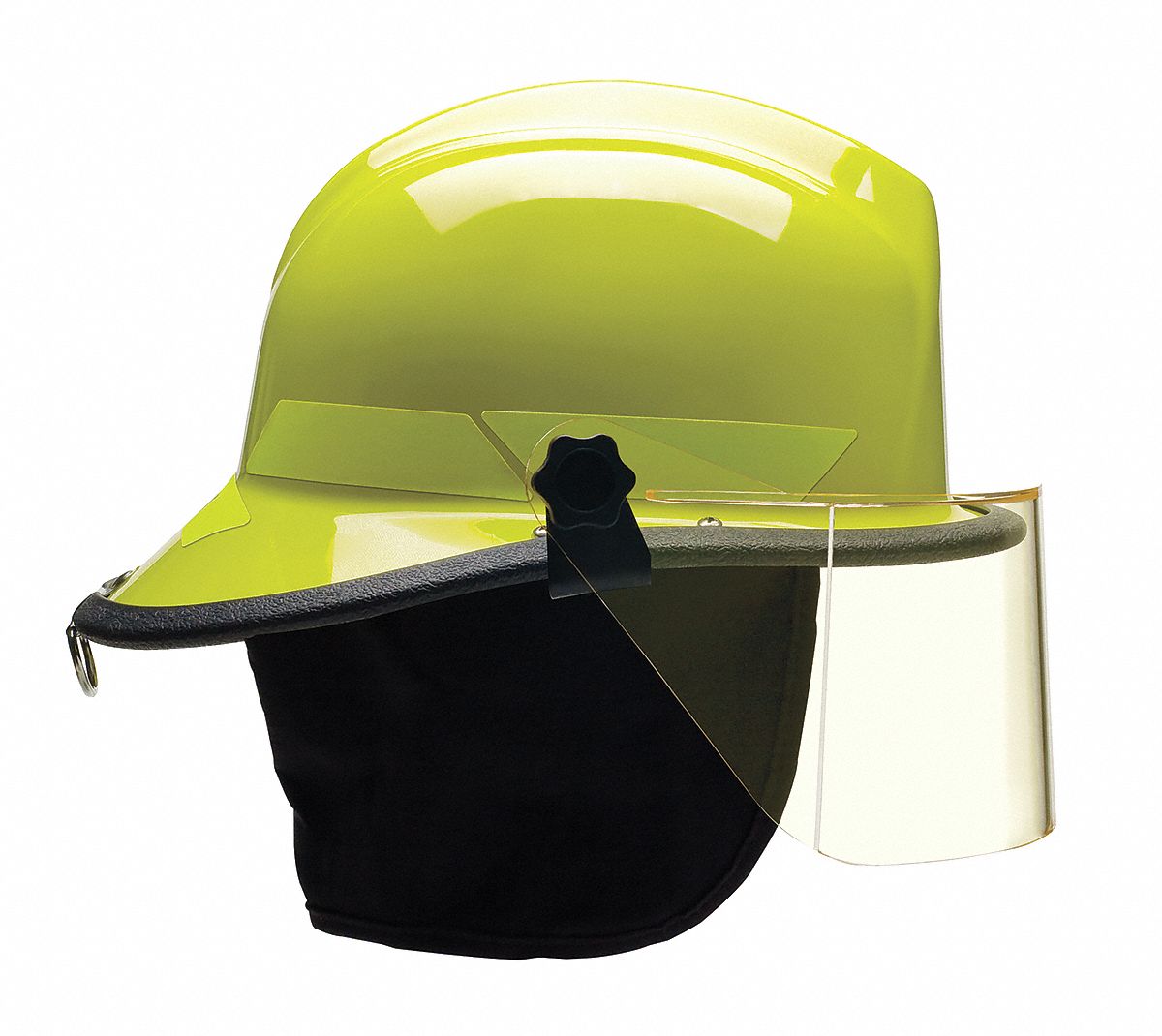 BULLARD Lime-Yellow Fire Helmet, Shell Material: Thermoplastic, 4-Point ...