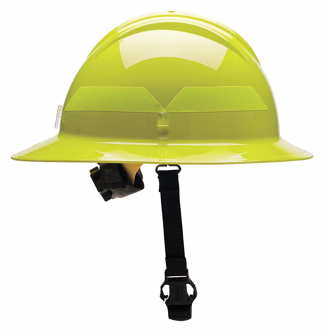 BULLARD Wildland Fire Helmet: 6-1/2 to 8 Fits Hat Size, Lime-Yellow ...