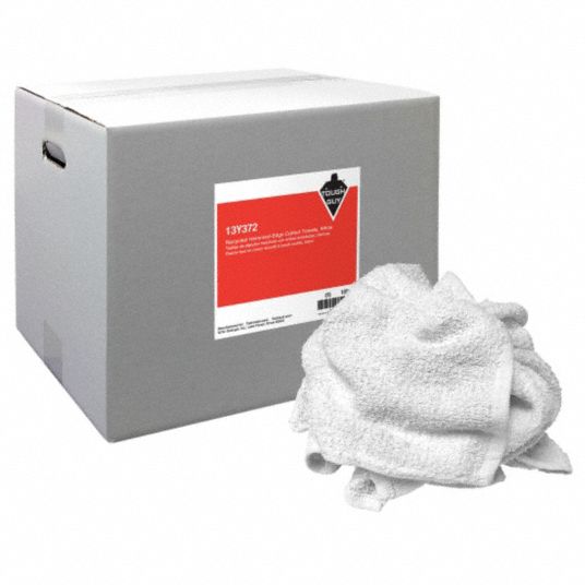 Cloth Rag, Terry Cloth, White, 14 in x 17 in - Grainger