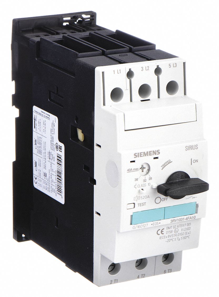 Rotary Knob Manual Motor Starter, No Enclosure, 28 to 40 Amps AC - Grainger