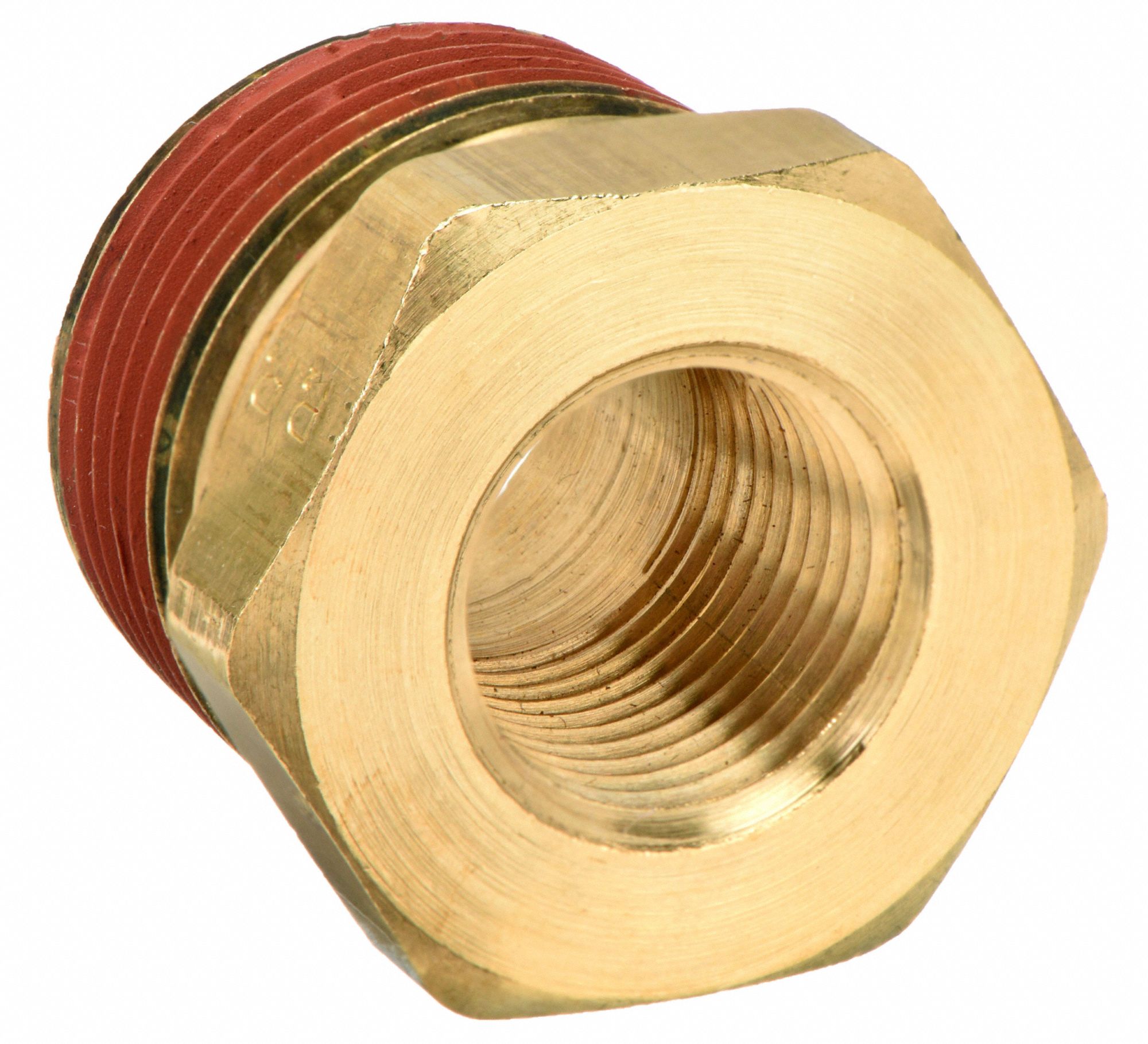 Brass, 1/2 in x 1 in Fitting Pipe Size, Reducing Bushing - 13Y764 ...