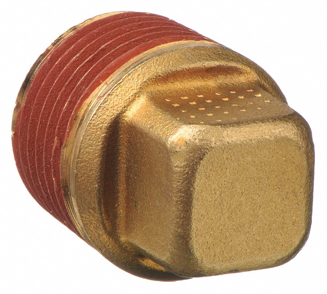 Brass, 1/2 in Fitting Pipe Size, Square Head Plug - 13Y768|VS211P-8 ...
