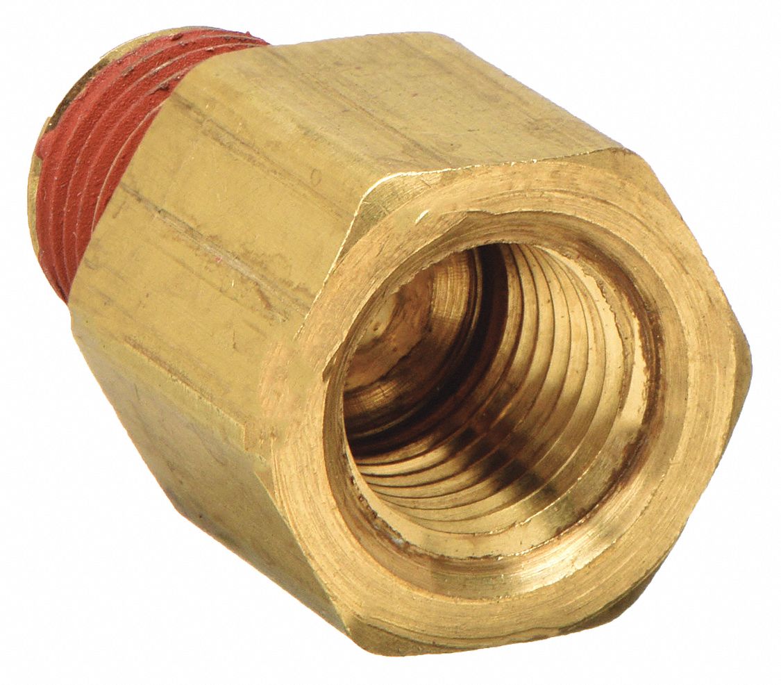 Brass, 1/2 in x 1/2 in Fitting Pipe Size, Female x Male Reducing ...