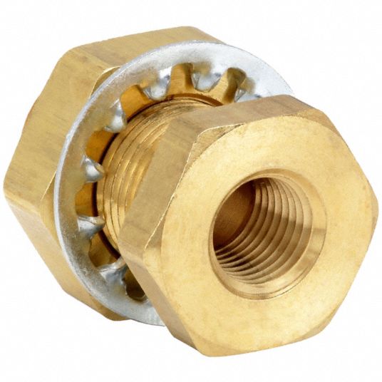Brass, 1/4 in x 1/4 in Fitting Pipe Size, Anchor Coupling - 13Y868 ...