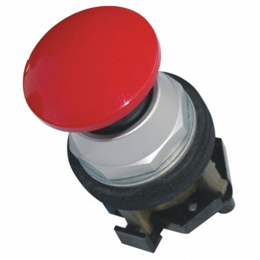 EATON, Red, 30 mm Mounting Size, Mushroom Head Push Button - 13Z573 ...