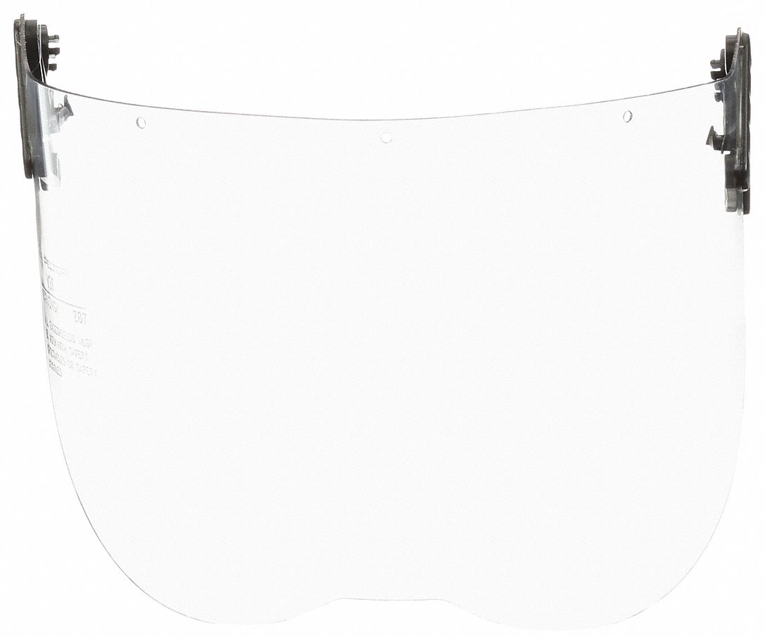 3M VISOR, MOLDED, TRANSPARENT, ACETATE, 12⅛ X 5 1/5 X0.04 IN, FOR USE ...