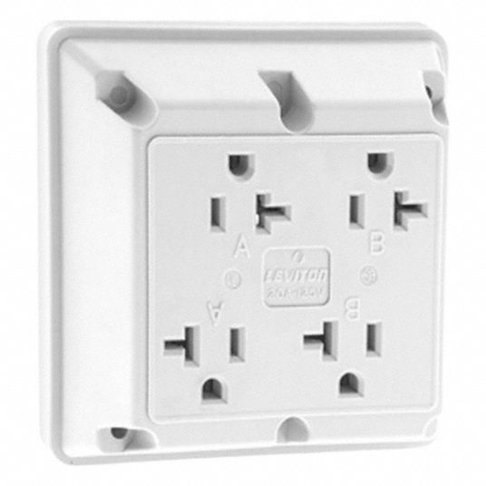 LEVITON, Quad, 5-20R, Quadruplex Receptacle Outlet - 879JF8|21254-W ...