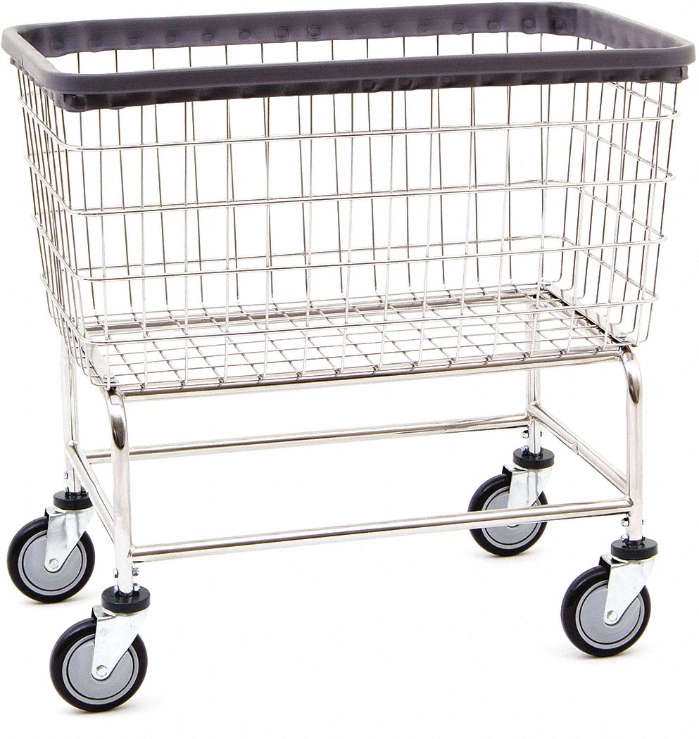 R&B WIRE PRODUCTS INC., Wire Cart,Large Capacity,Chrome,4.5 bu ...