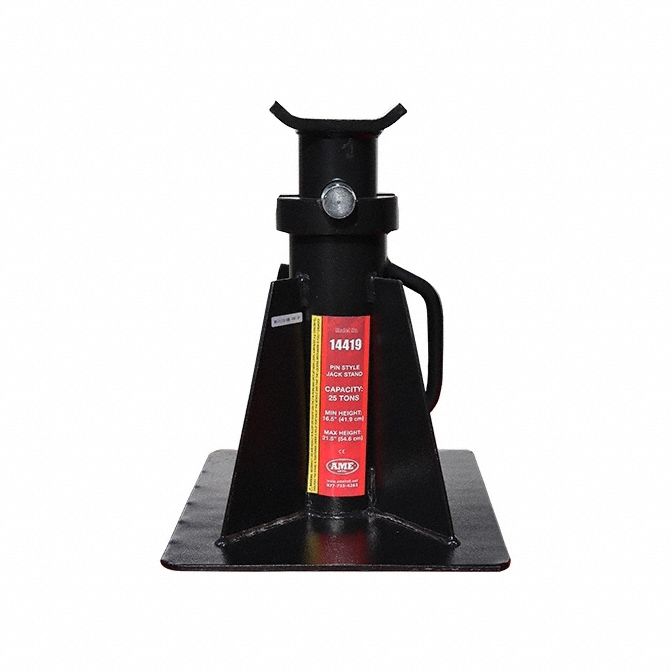 AME, Pin Locking Hand Lifted, 25 ton Load Capacity, Jack Stand - 829X25 ...