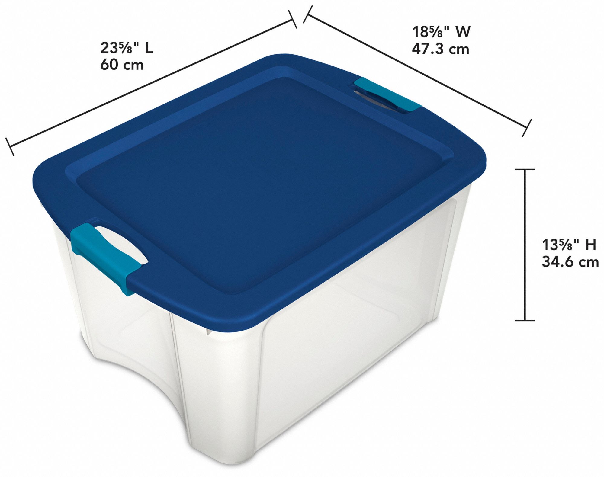 STERILITE Storage Tote: 18 gal, 23 5/8 in x 18 5/8 in x 13 5/8 in ...