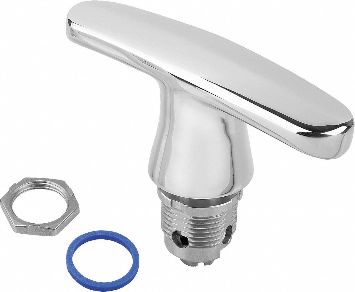 KIPP, T-Handle, Stainless Steel, Hygienic Keyless Cam Lock - 802HM2 ...