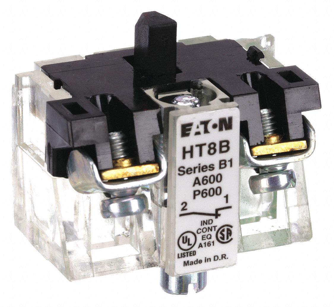 EATON, 30 mm Panel Mounting Size, 1NC, Contact Block - 14A136|HT8B ...