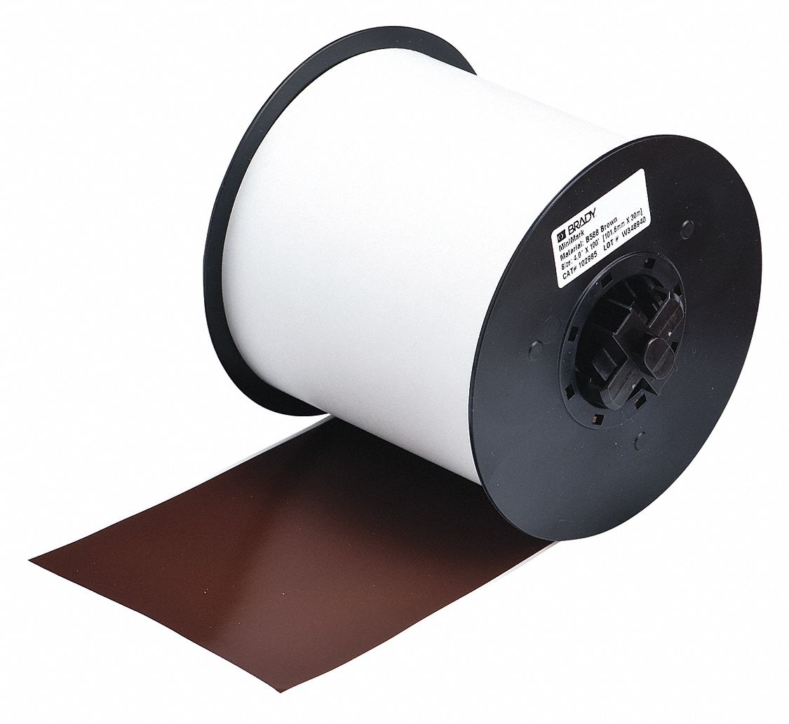 4 in x 100 ft, Vinyl, Continuous Label Roll - 14A537|115759 - Grainger