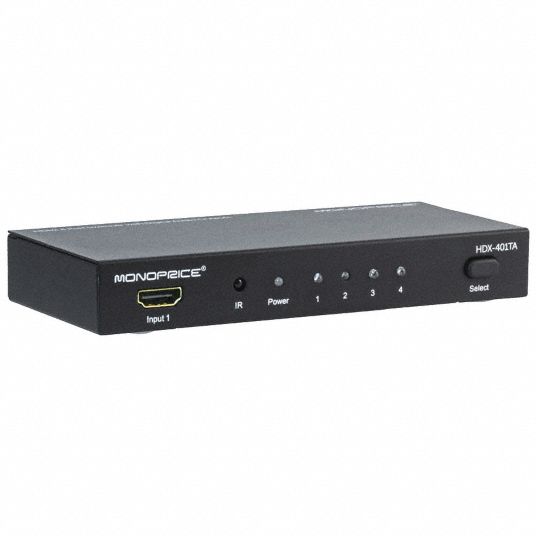 MONOPRICE, 2 Ports, Black, Video Switch - 14C157|5557 - Grainger