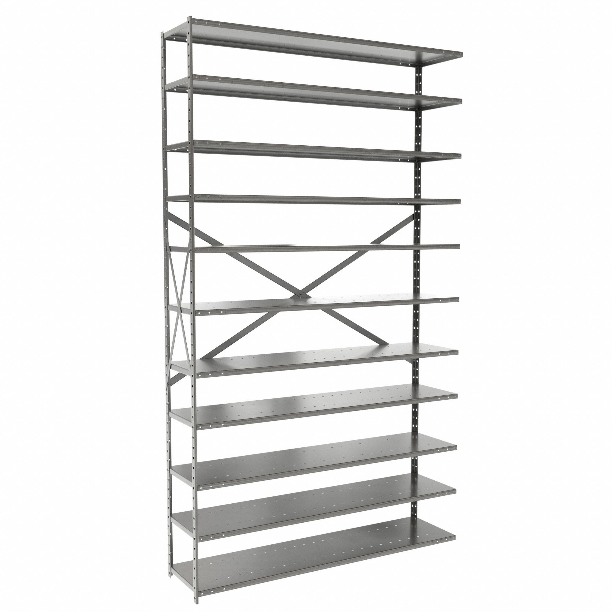 HALLOWELL, Add-On, Medium-Duty, Metal Shelving - 14C782|A471C-12PL-AM ...