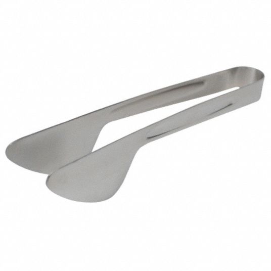 CARLISLE, 8 in Overall Lg, Silver, Flat Tongs - 14D040|607680GR - Grainger