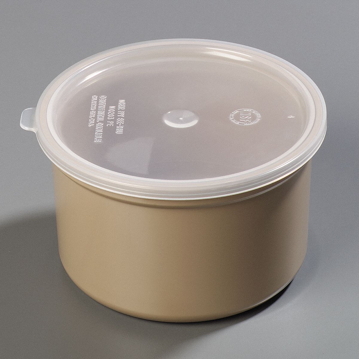 Poly-Tuf Crock w/Lid,1.5 qt.,Beige,PK6 - Grainger