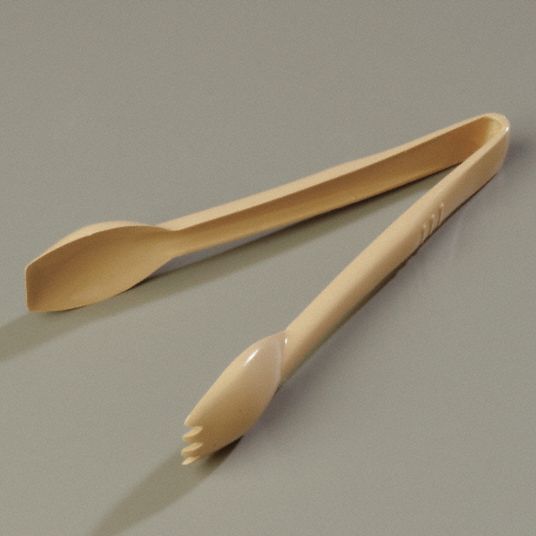 CARLISLE, 9 in Overall Lg, Beige, Salad Tongs - 14D285|460906 - Grainger