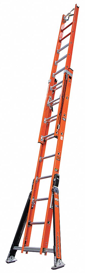 20 ft Fiberglass Extension Ladder, 300 lb Load Capacity - Grainger