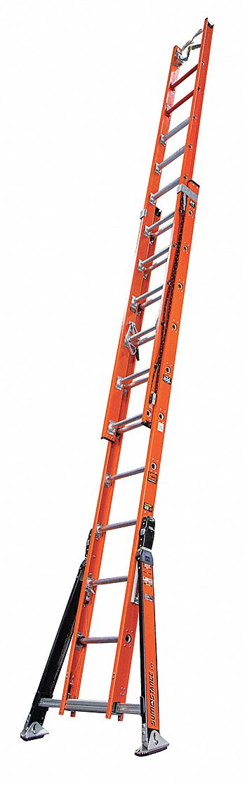 24 ft Fiberglass Extension Ladder, 300 lb Load Capacity - Grainger