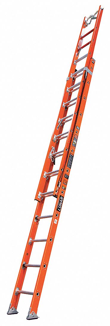 24 ft Fiberglass Extension Ladder, 300 lb Load Capacity - Grainger