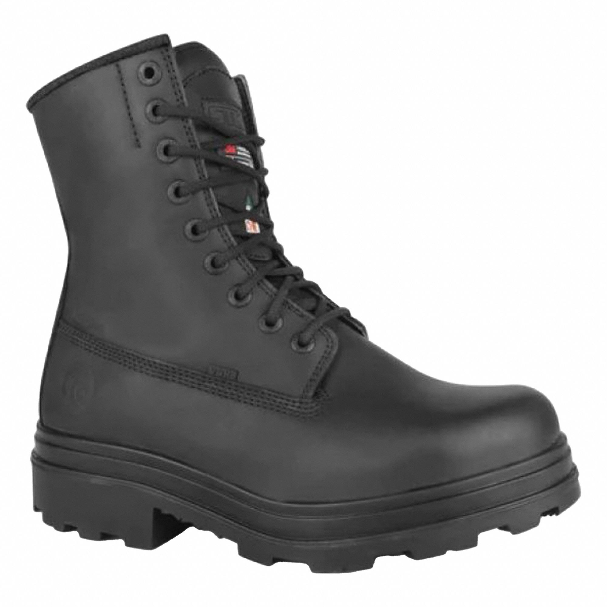 STC WORK BOOTS, SZ 8, FULL-GRAIN LEATHER/CAMBRELLE, BLACK, 8 IN HEIGHT ...