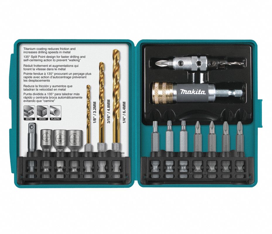 MAKITA Brocas para Taladro de 17 Piezas - 14F186 | T-00153 - Grainger ...